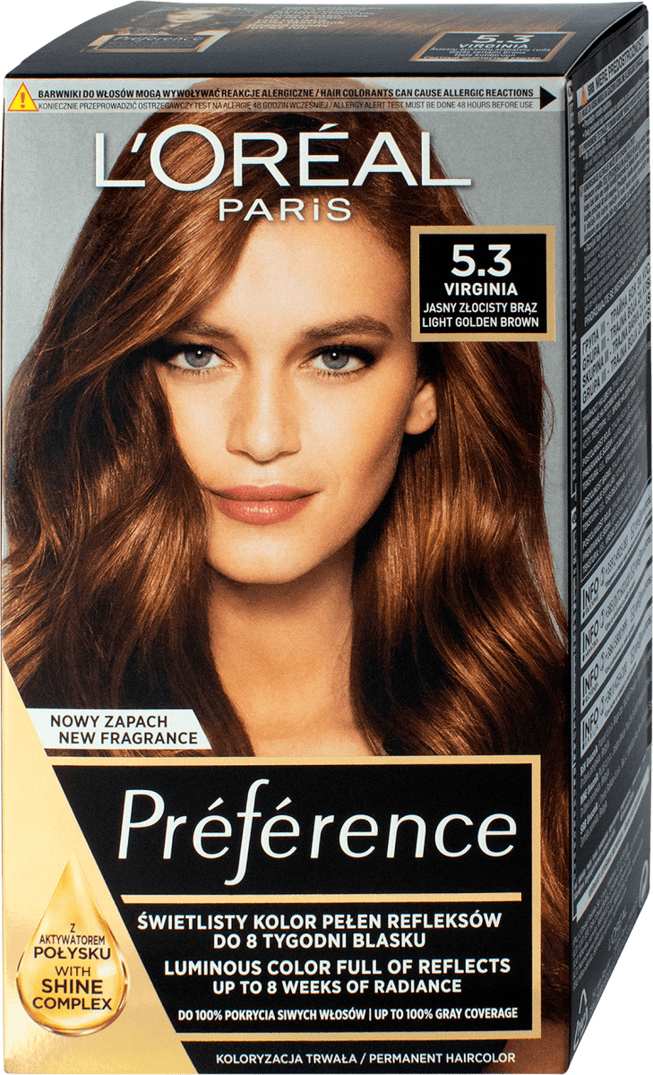 L'ORÉAL PARiS PRÉFÉRENCE Boja za kosu 5.3 Virginie Light Golden Brown ...