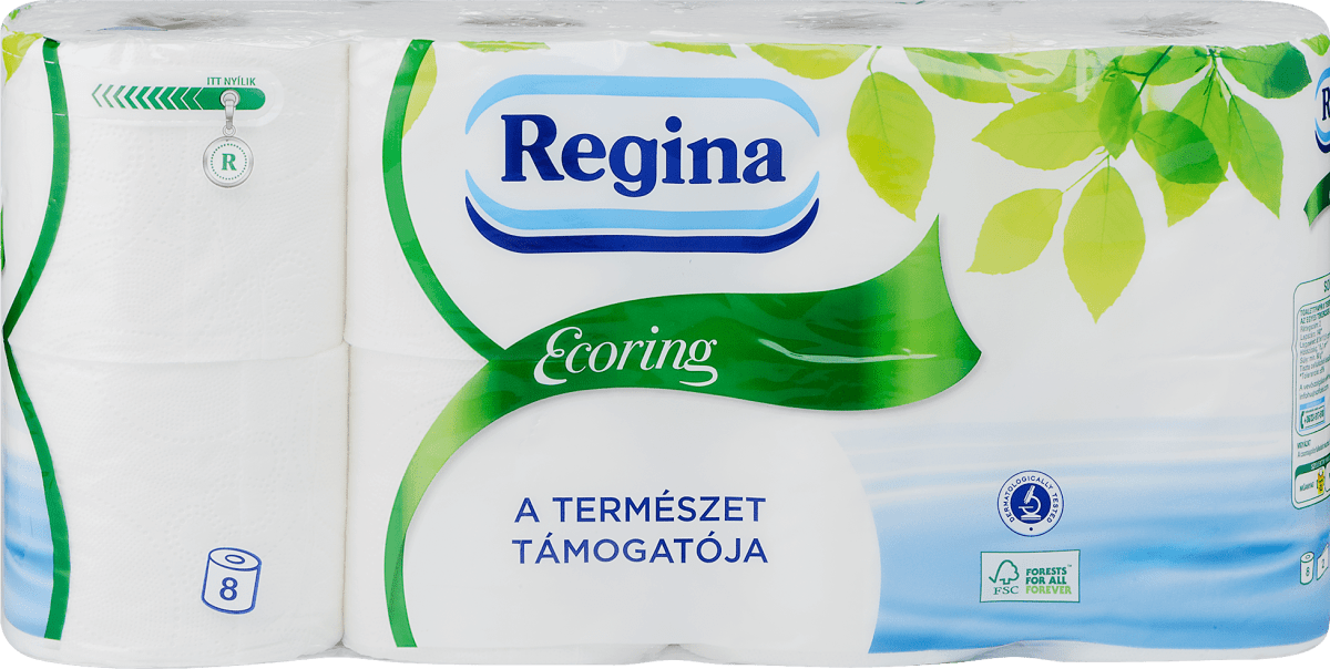 Regina Ecoring toalettpapír, 8 tekercs, 2 rétegű, 1 120 lap | dm.hu