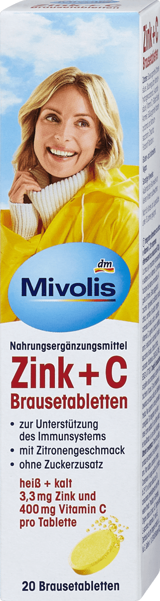 Mivolis šumivé tablety s příchutí zinek + vitamín C, 82 g | dm.cz