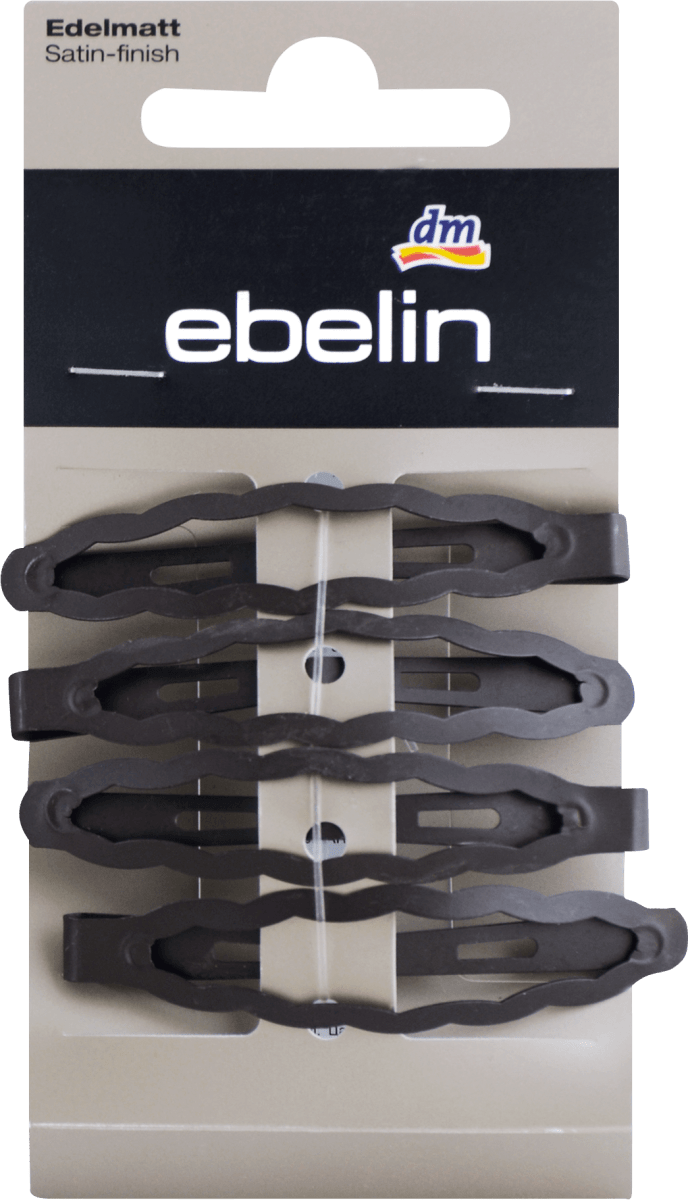 ebelin sponky do vlasů vlnky matné, hnědé, 4 ks | dm.cz