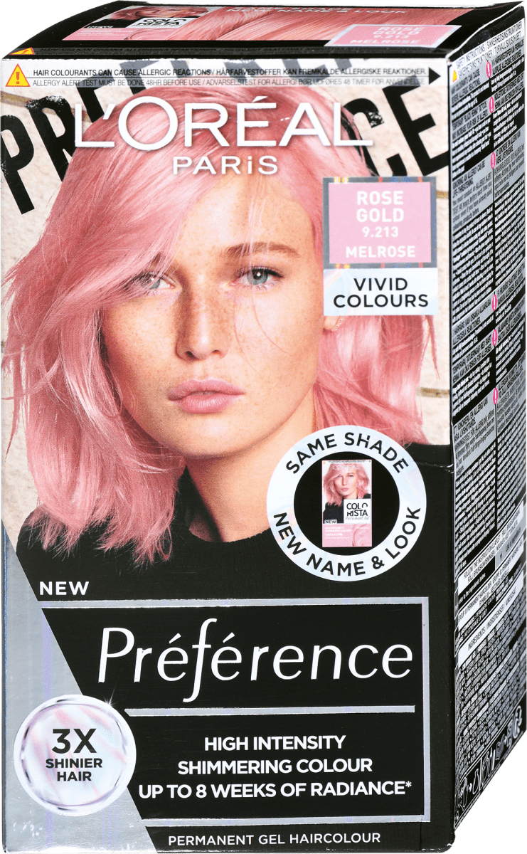 L'ORÉAL PARiS PRÉFÉRENCE Barva za lase Vivid Colors 9.213 Rose Gold, 1 ...