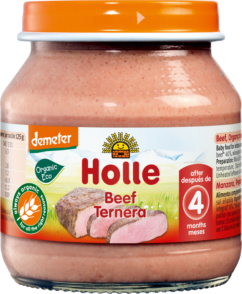 Holle Био пюре от говеждо месо 4м+, 125 g | dm България