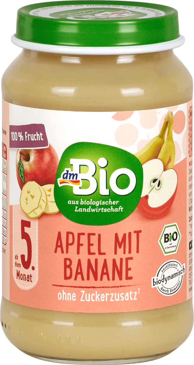 dmBio Früchte Apfel mit Banane ab dem 5. Monat, 190 g | dm.at