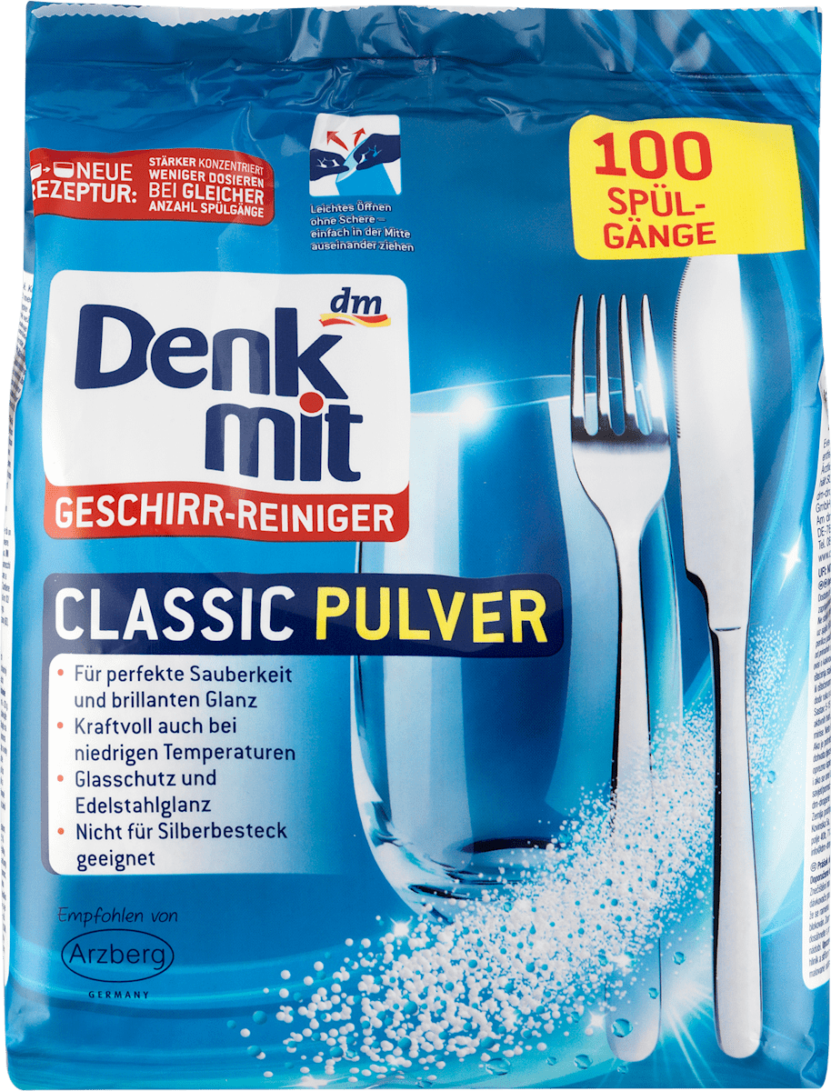 Denkmit Spülmaschinen-Pulver, 100 Spülgänge, 1,5 kg dauerhaft günstig ...