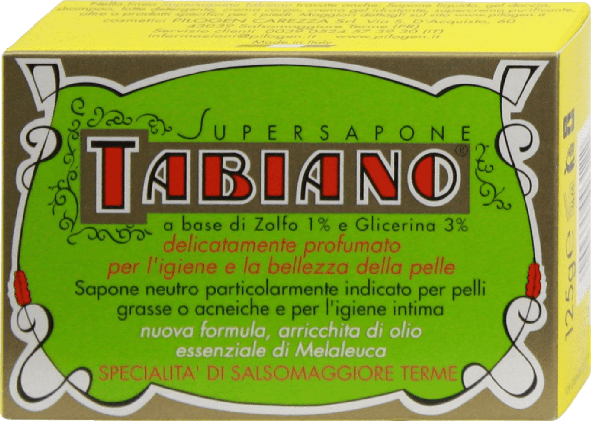 TABIANO Sapone solido a base di zolfo e glicerina, 125 g | dm Italia