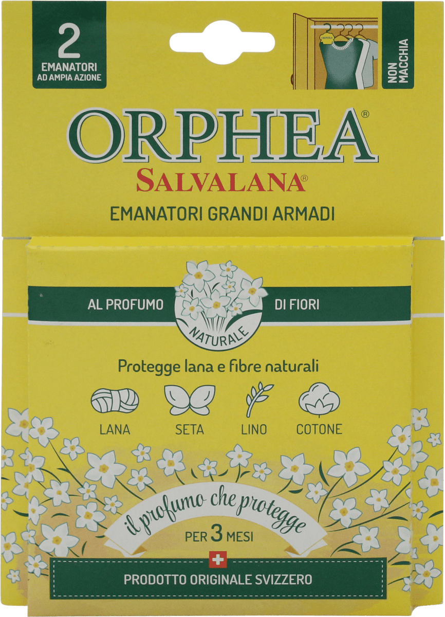 ORPHEA Salvalana - Emanatori grandi armadi al profumo naturale di fiori, 2 pz | dm Italia