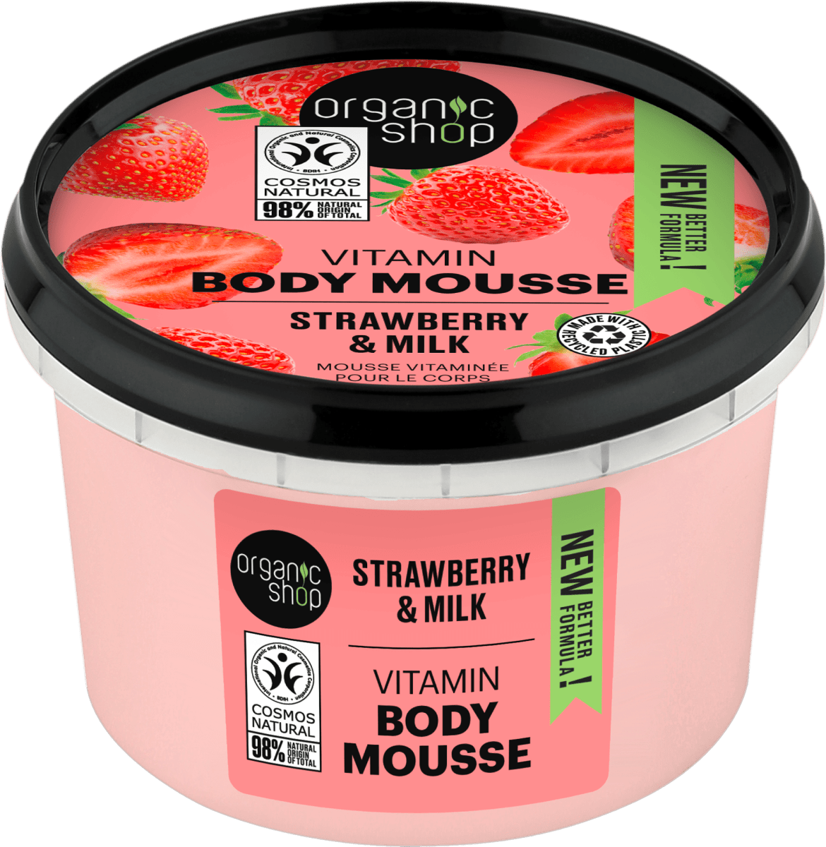 organic shop Body mousse - Strawberry & Milk, 250 ml | dm-drogeriemarkt.ba