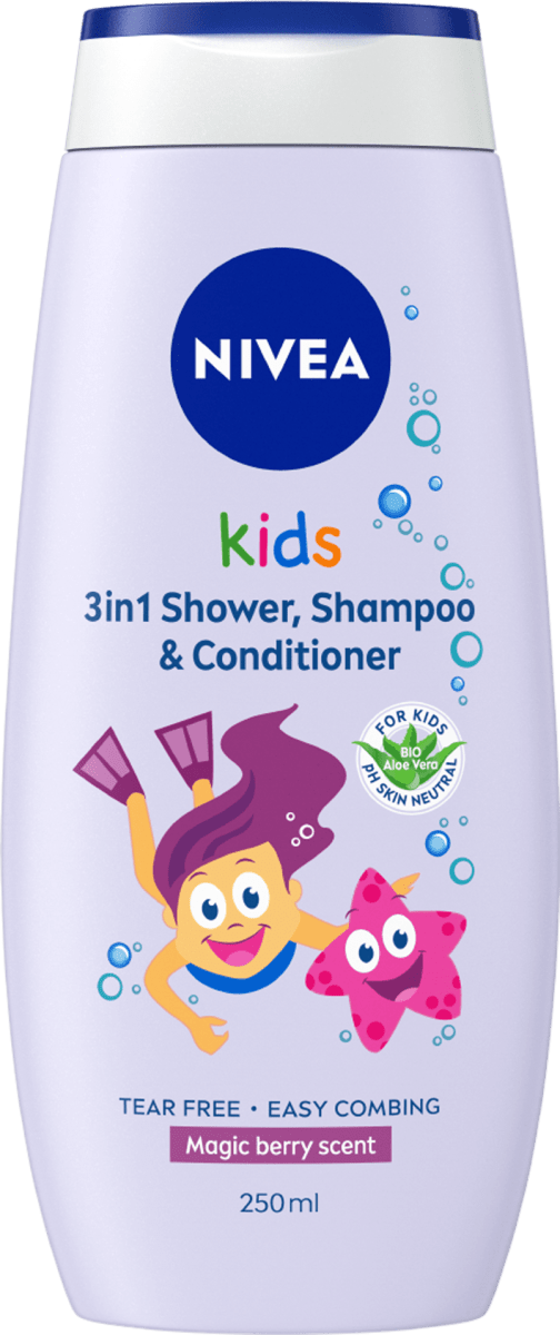 NIVEA BABY kids 3u1 dečiji šampon i gel za tuširanje – Sparkle berry ...