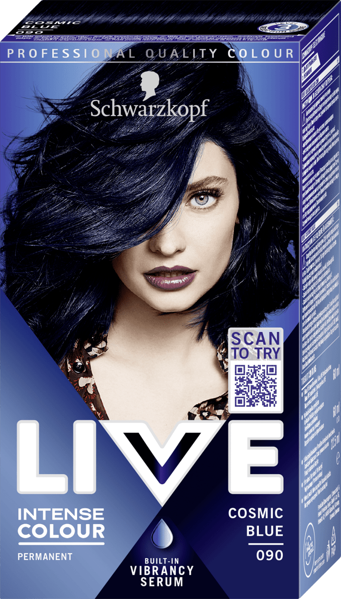 Schwarzkopf LIVE Barva za lase Intense Colour, 090 Cosmic Blue, 1 kos ...