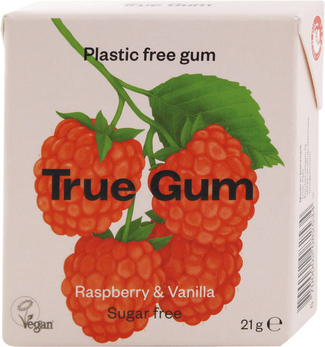 True Gum Chewing gum senza zucchero al lampone e vaniglia, 21 g | dm Italia