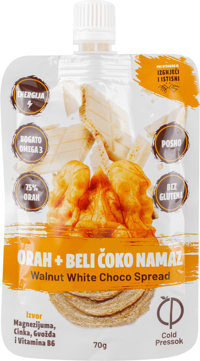 Cold Pressok ORAH + BELI ČOKO NAMAZ, 70 g | dm.rs