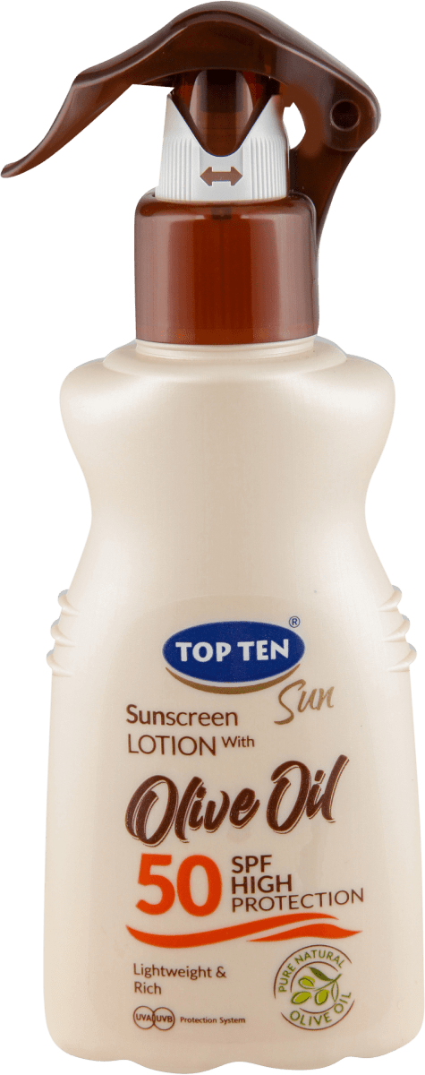 TOP TEN Sun Olive Oil losion za zaštitu od sunca, u spreju, SPF 50, 180 ...