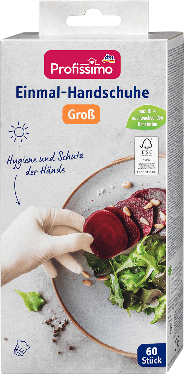 Profissimo Guanti monouso bianchi in lattice taglia L, 60 pz | dm Italia