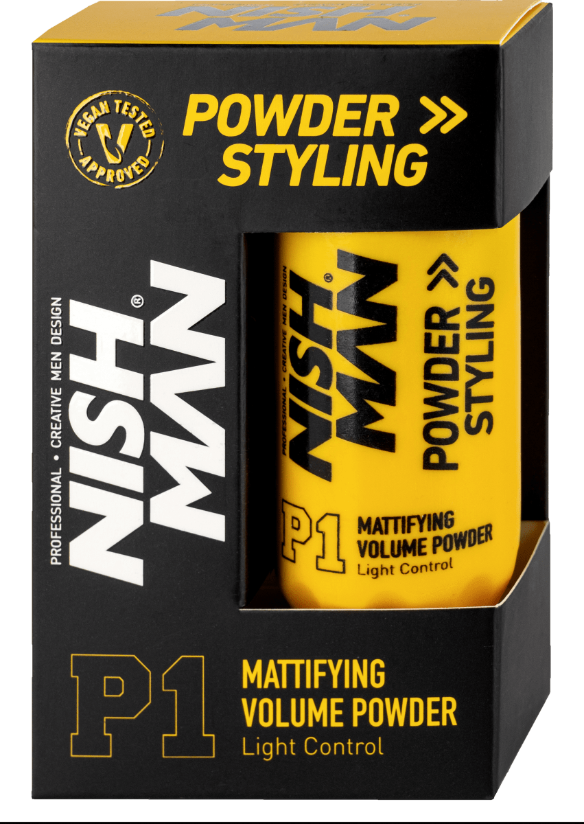 NISH MAN matný pudr na vlasy P1 Light hold, 20 g | dm.cz
