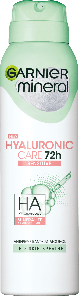 GARNIER mineral HYALURONIC CARE 72h dezodorans u spreju Sensitive, 150 ...