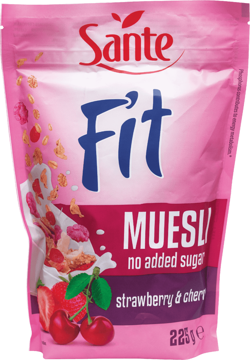 Sante FIT Musli - jagoda i višnja, 225 g | dm-drogeriemarkt.ba