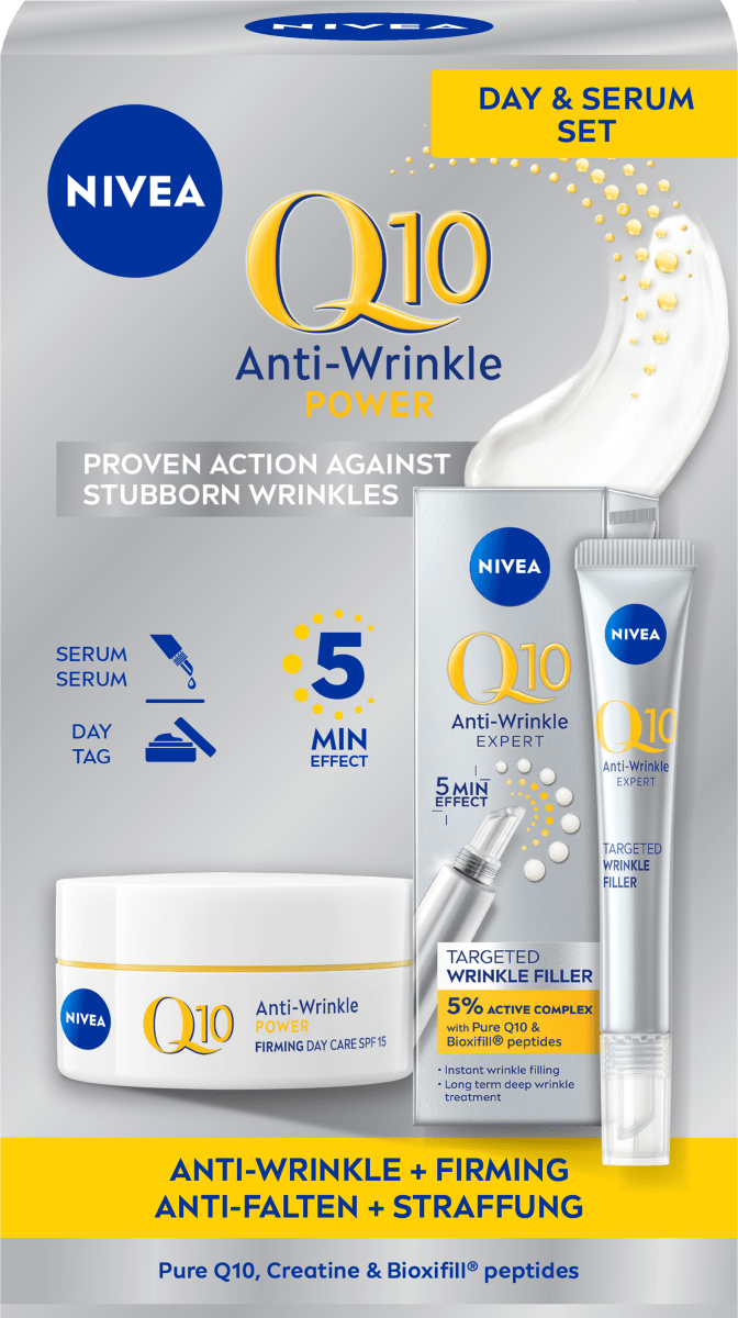 NIVEA Q10 Anti-Wrinkle duopack Power dnevna krema i Expert serum protiv bora, 65 ml | dm.hr