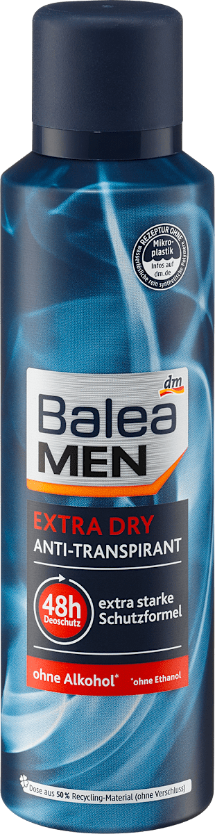 Balea MEN Antitranspirant Deo Spray Extra Dry, 200 ml dauerhaft günstig ...