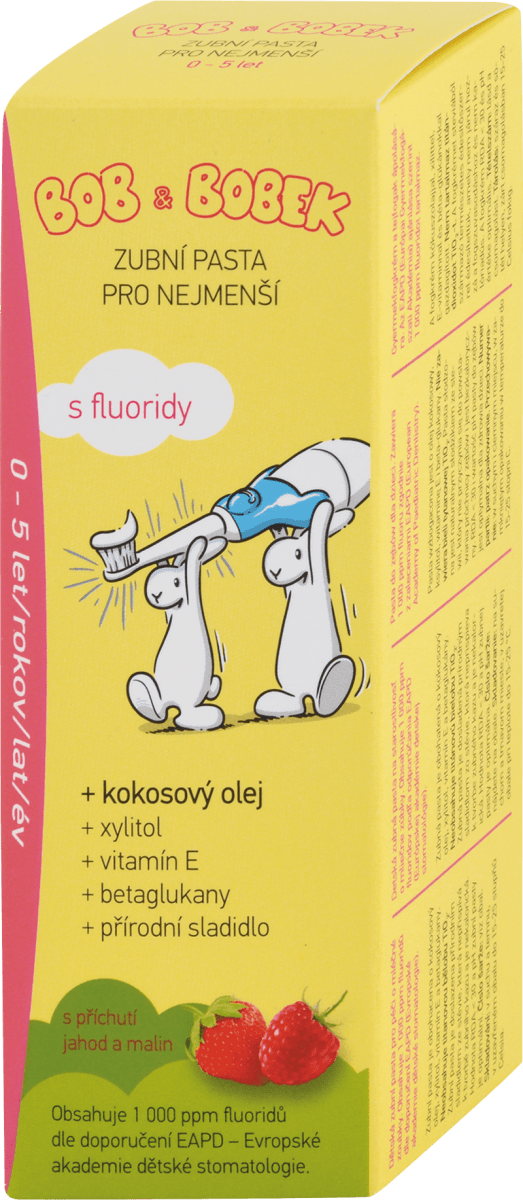 BOB & BOBEK Detská zubná pasta pre najmenších s príchuťou jahody a ...