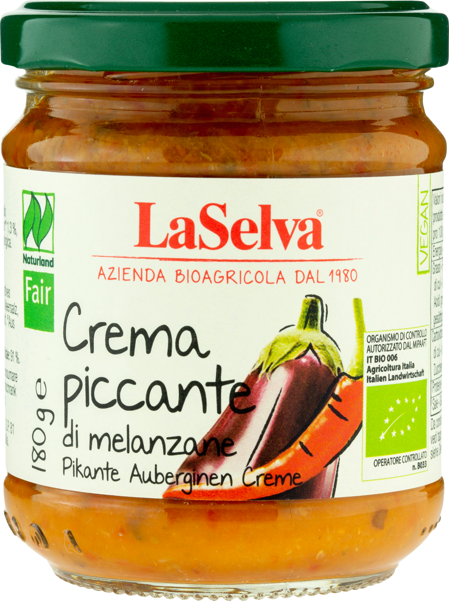 LaSelva Gemüseaufstrich, Auberginen Creme, pikant, 180 g dauerhaft ...