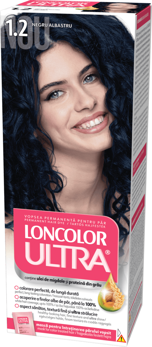 LONCOLOR ULTRA Vopsea permanentă 1.2 negru albăstrui, 1 buc | dm.ro