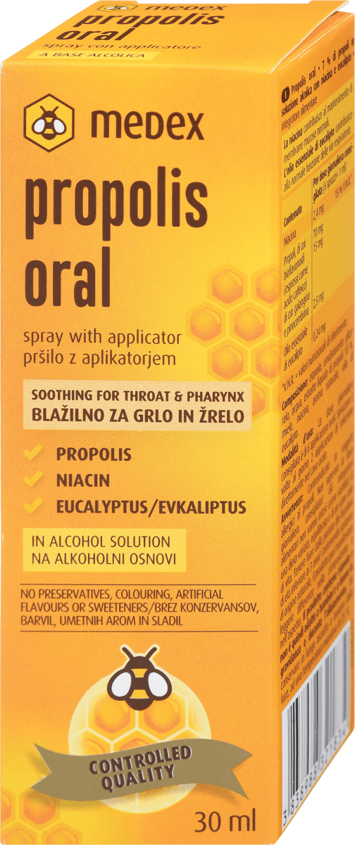 Medex Propolis oral pršilo z aplikatorjem, 30 ml | dm.si