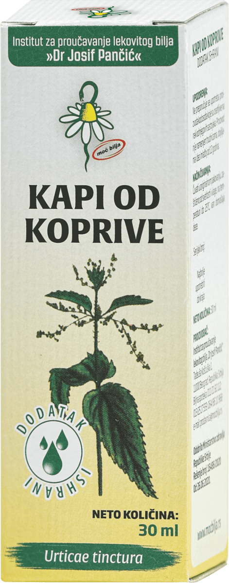 Institut „Dr Josif Pančić“ Kapi od lista koprive, 30 ml | dm.rs