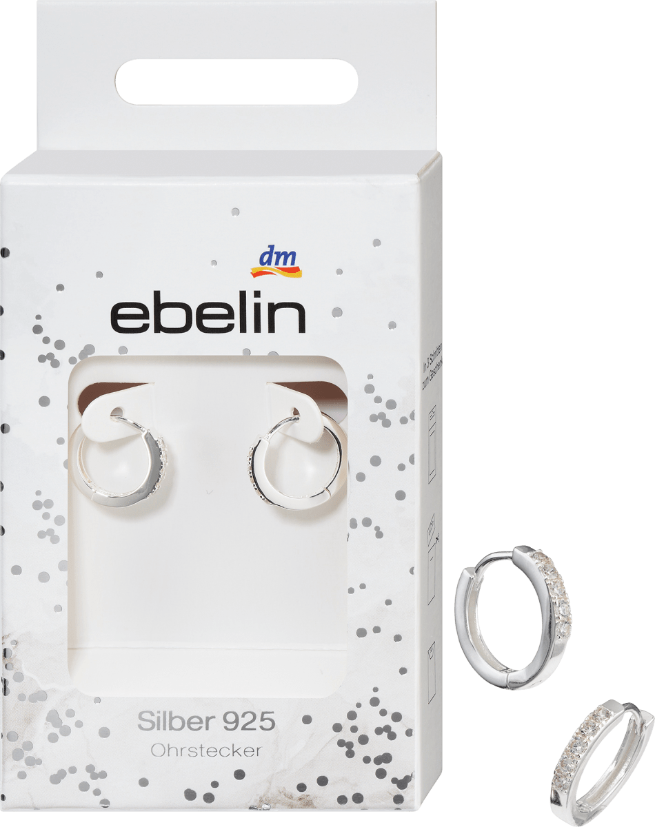 ebelin Creolen mit Zirkoniasteinen 925 Silber, 2 St dauerhaft günstig ...