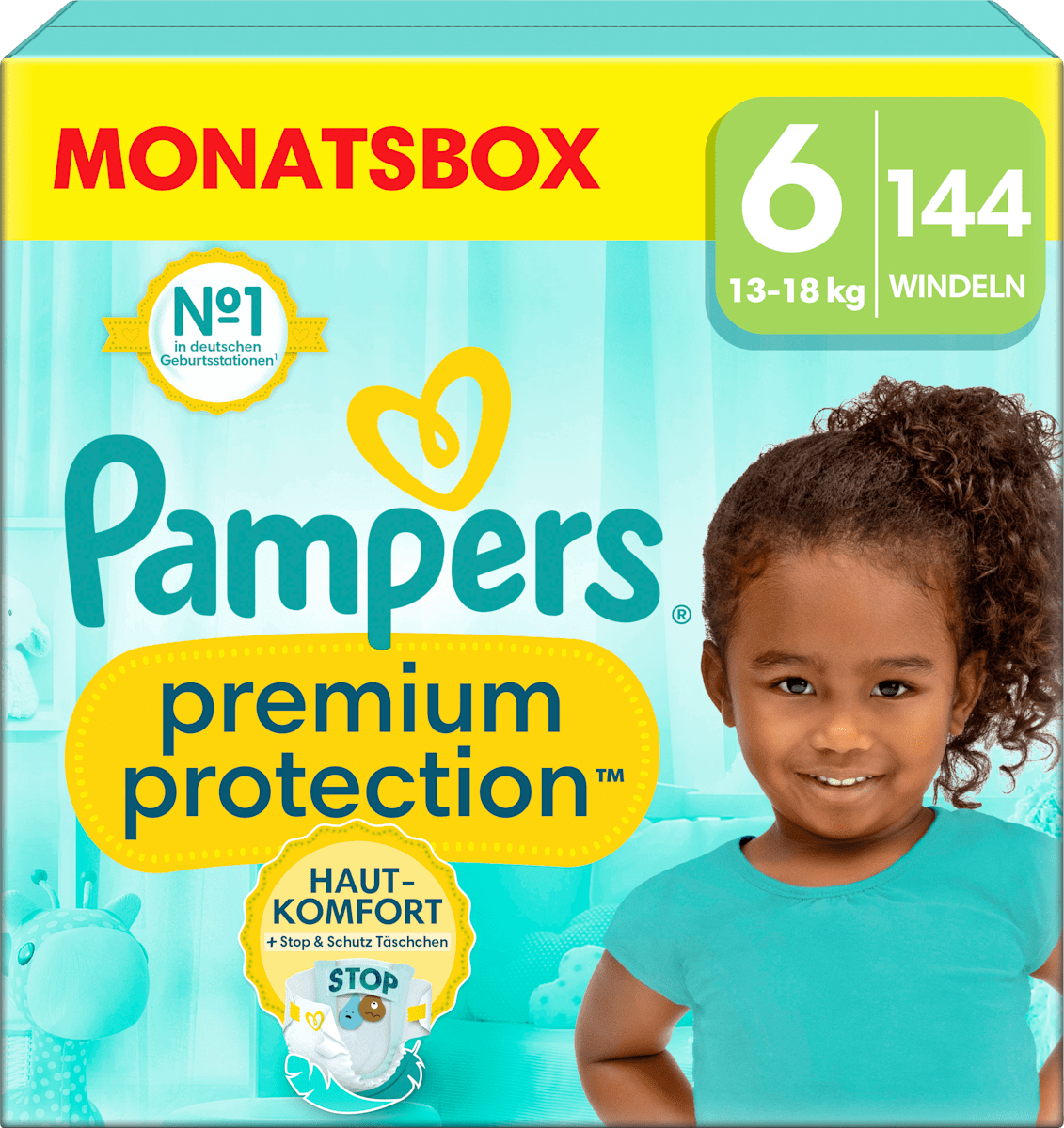 Pampers Windeln Premium Protection Gr.6 Extra Large (13+ kg), Monatsbox ...