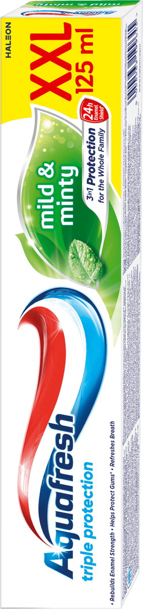 Aquafresh Паста за зъби Triple action Mild&Minty, 0,125 L | dm България