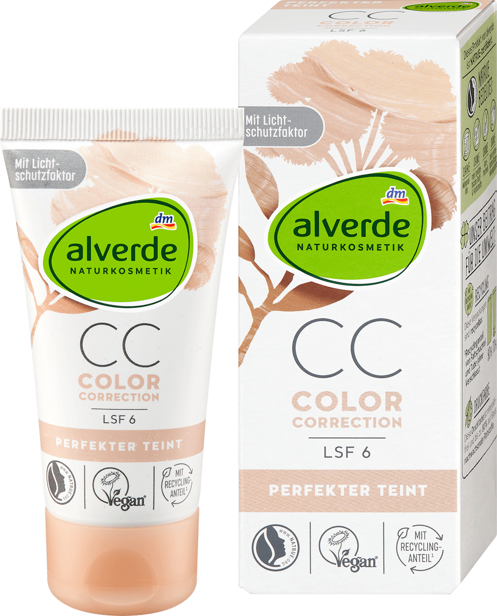 alverde NATURKOSMETIK CC Cream Perfekter Teint LSF 6, 50 ml dauerhaft ...