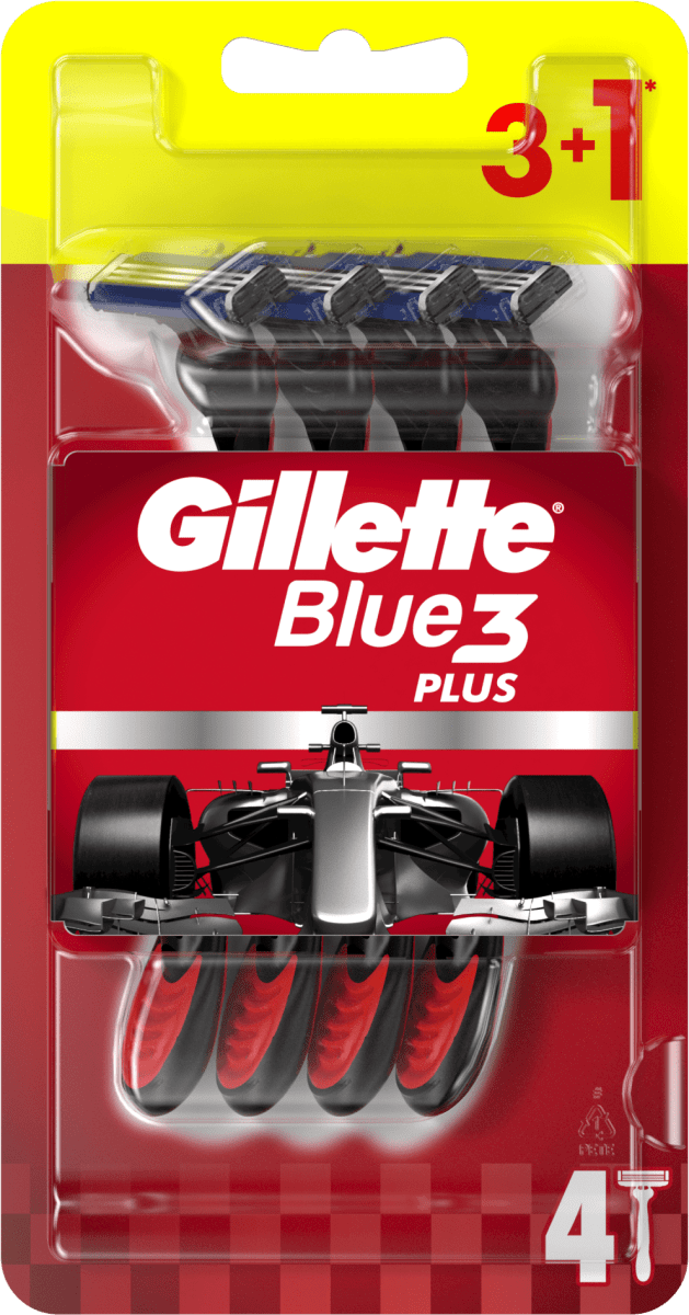 Gillette Blue3 Red pánská holítka, 4 ks | dm.cz