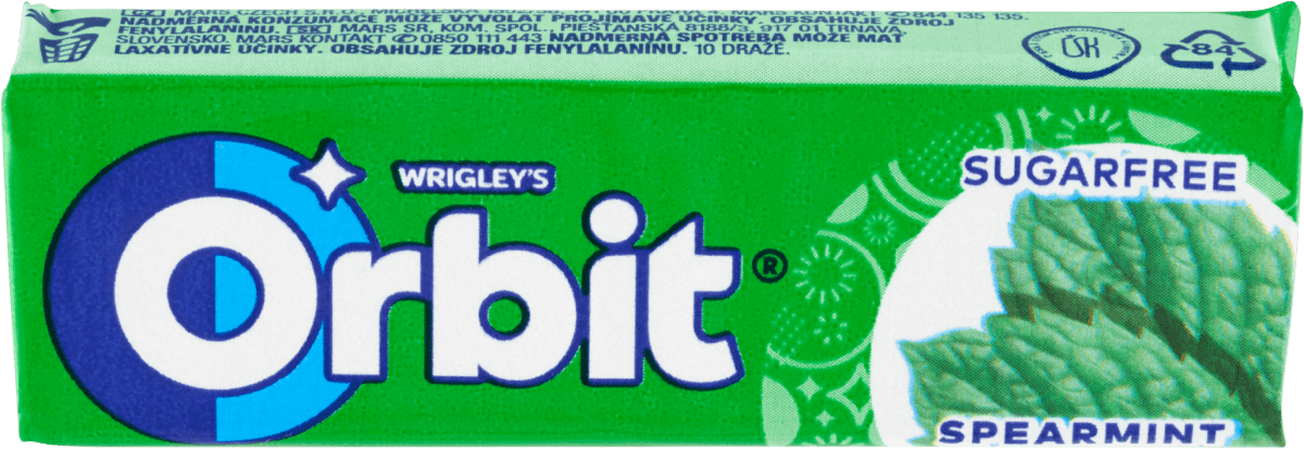 Orbit žvýkačky Spearmint dražé, 10 ks | dm.cz