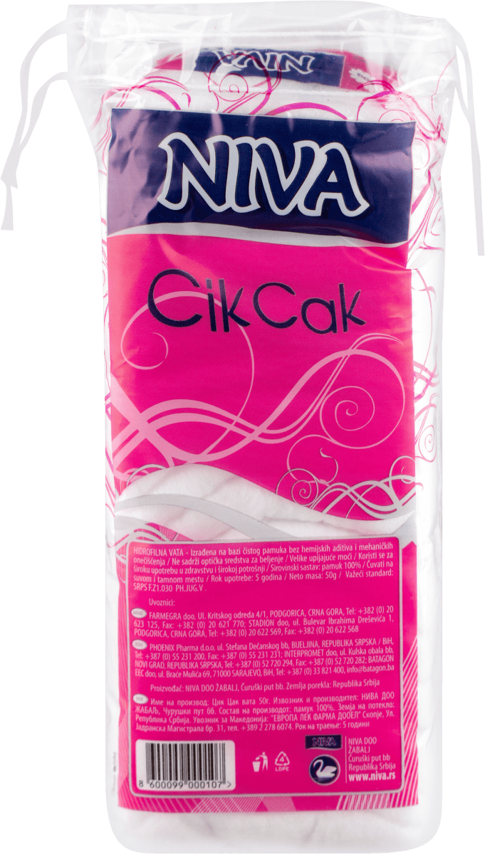 NIVA Cik Cak - HIDROFILNA VATA, 50 g | dm.rs