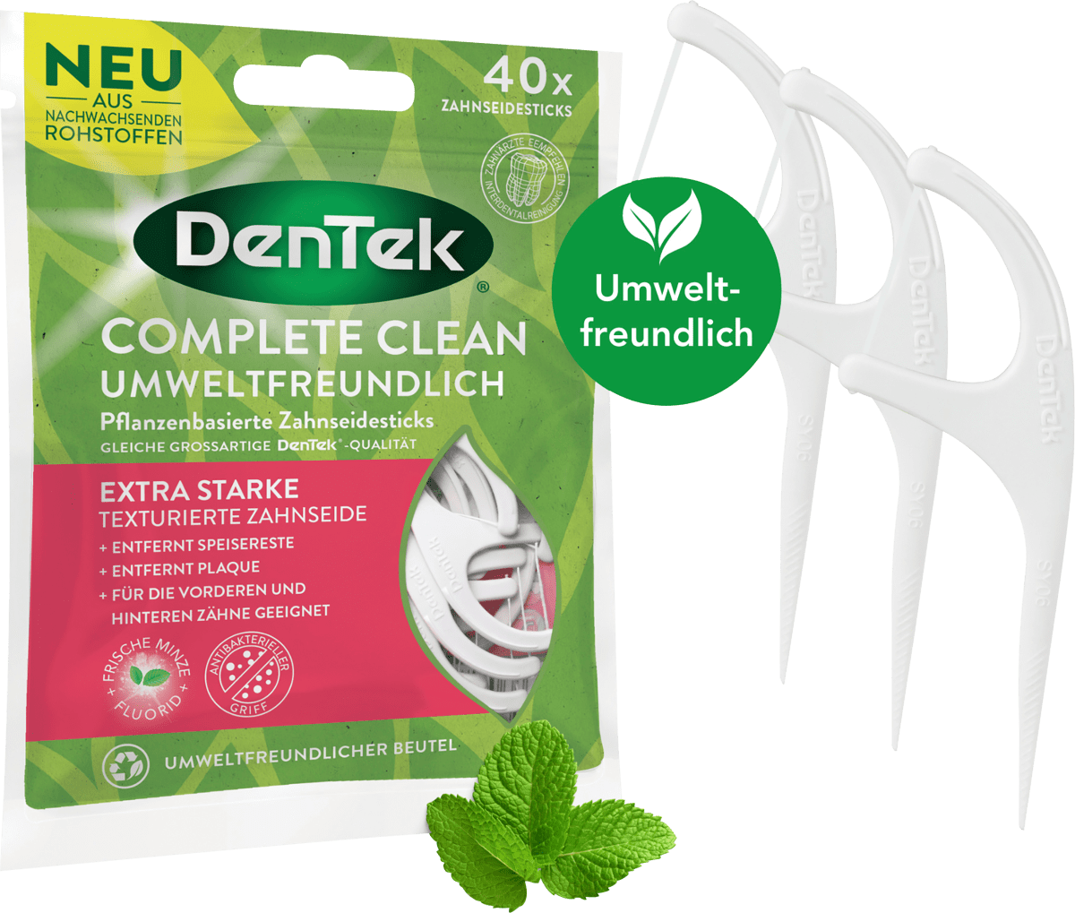DenTek Zahnseidesticks Complete Clean, 40 St dauerhaft günstig online ...