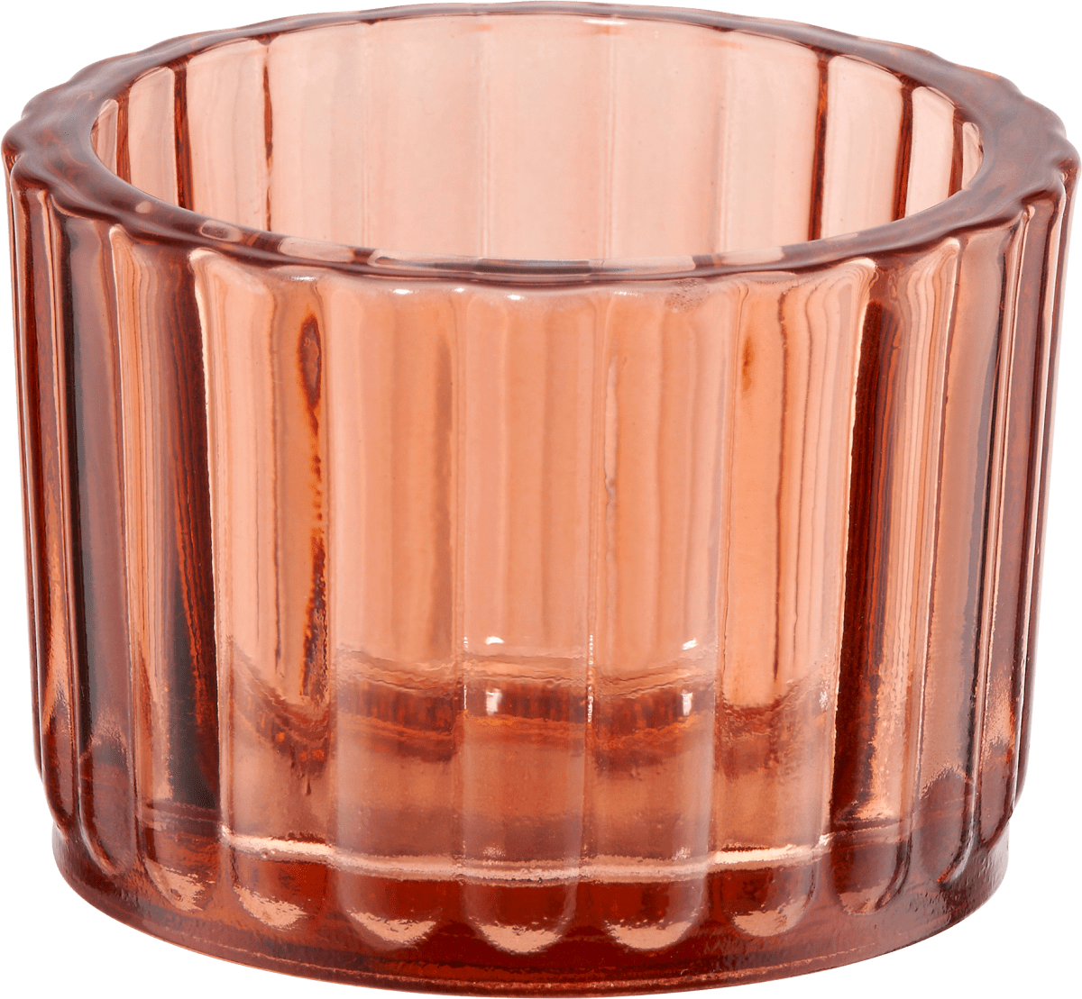 Dekorieren & Einrichten Teelichthalter aus Glas, geriffelt, terrakotta ... Dekorieren & Einrichten Teelichthalter aus Glas, geriffelt, terrakotta ...