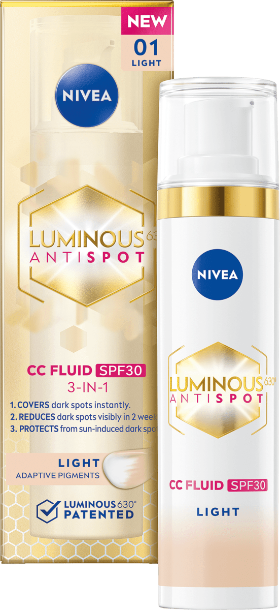 NIVEA CC fluid Luminous630®, ZF 30, Light, 40 ml | dm.si