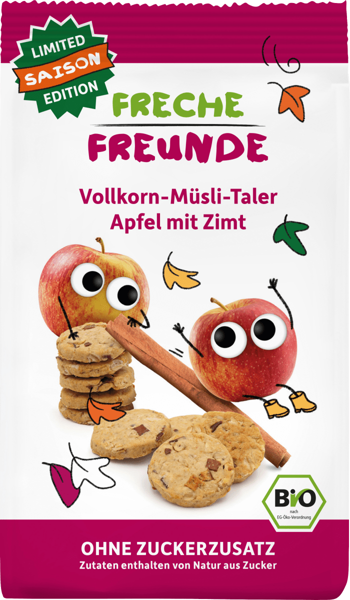 Freche Freunde Kinderkekse Vollkorn-Müsli-Taler Apfel mit Zimt ab 3 ...
