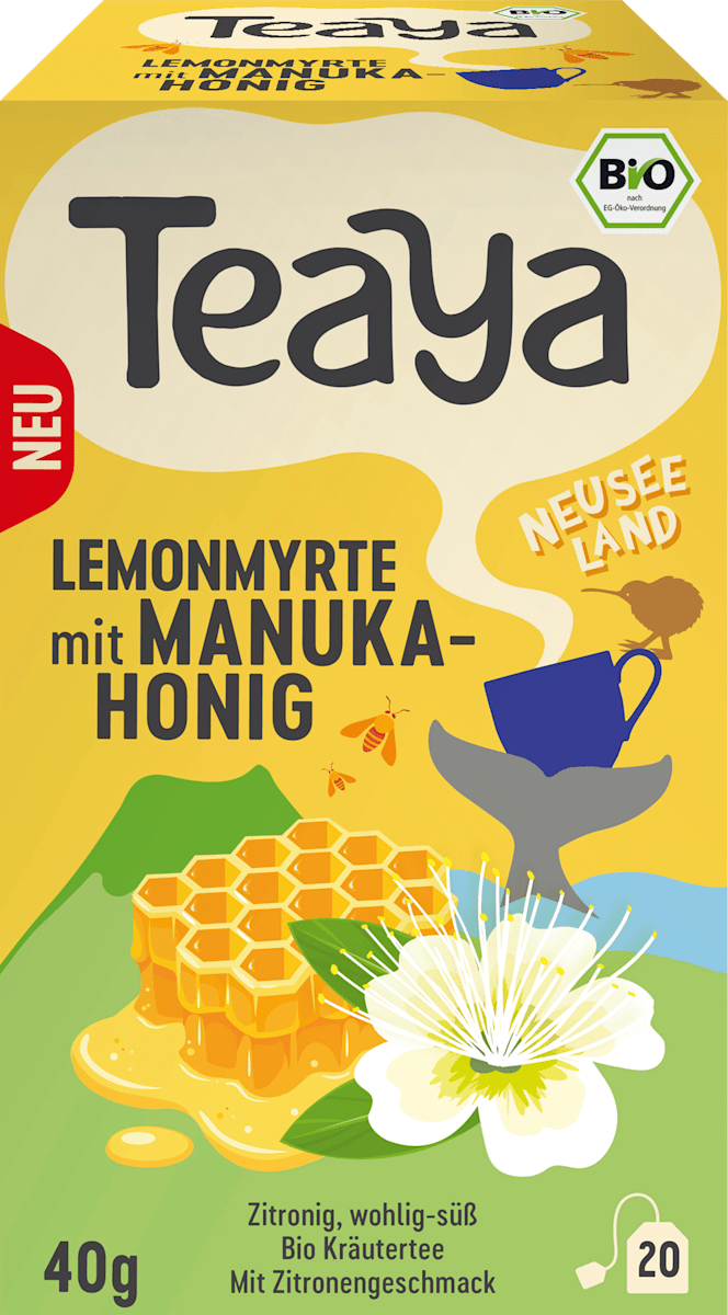 Teaya Kräutertee "Neuseeland" Lemonmyrte mit Manuka Honig (20 Beutel), 40 g dauerhaft günstig ...