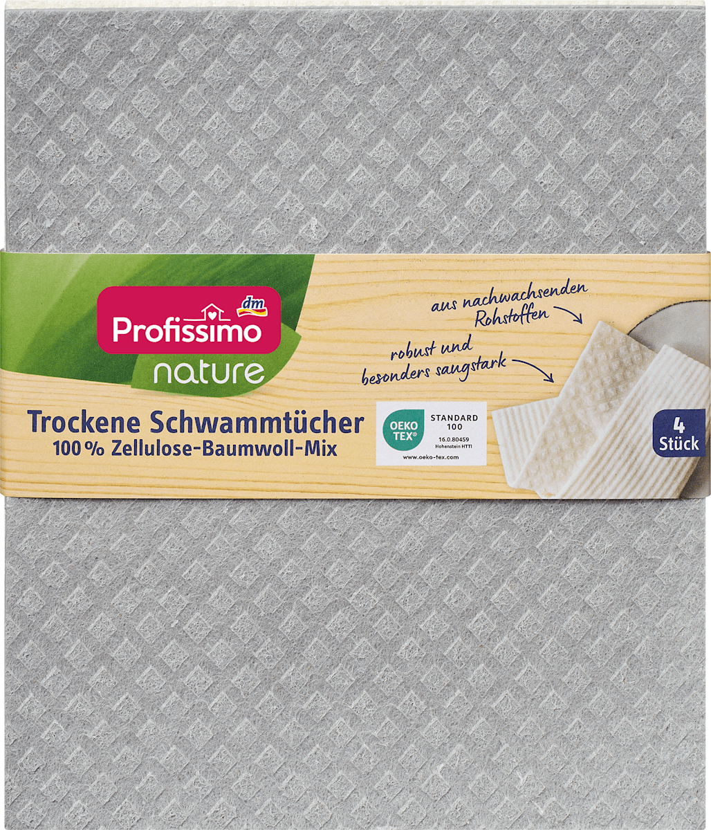 Profissimo nature Panni spugna asciutti, 4 pz | dm Italia
