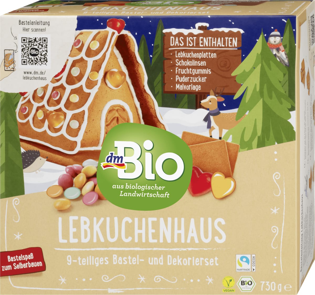 dmBio Set za izdelavo bio hiške iz veganskih medenjakov, 730 g | dm.si