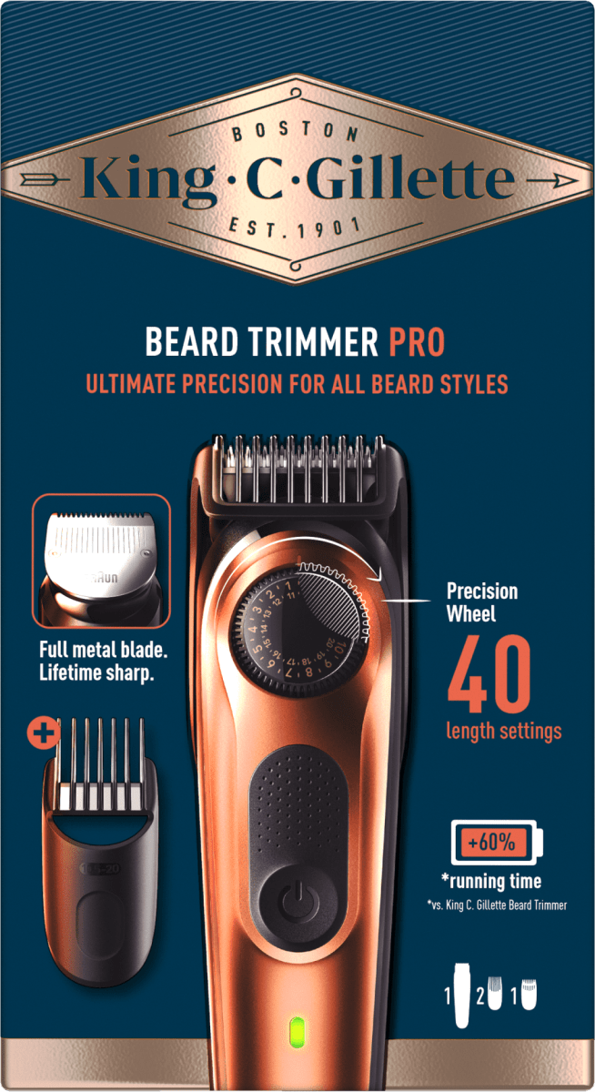 King. C. Gillette zastřihovač vousů Beard Trimmer PRO, 1 ks | dm.cz