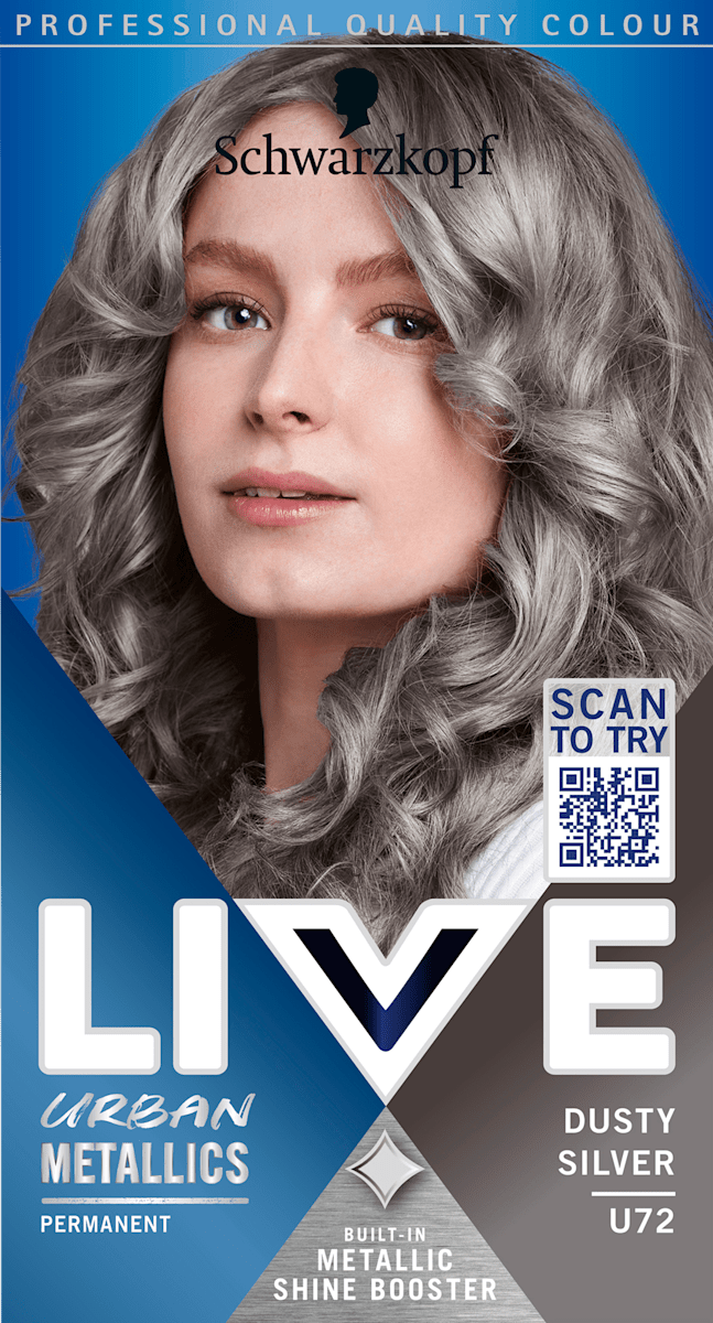 Schwarzkopf LIVE Intense Colour Permanente Coloration Urban Metallics - U72 Dusty Silver, 1 St ...