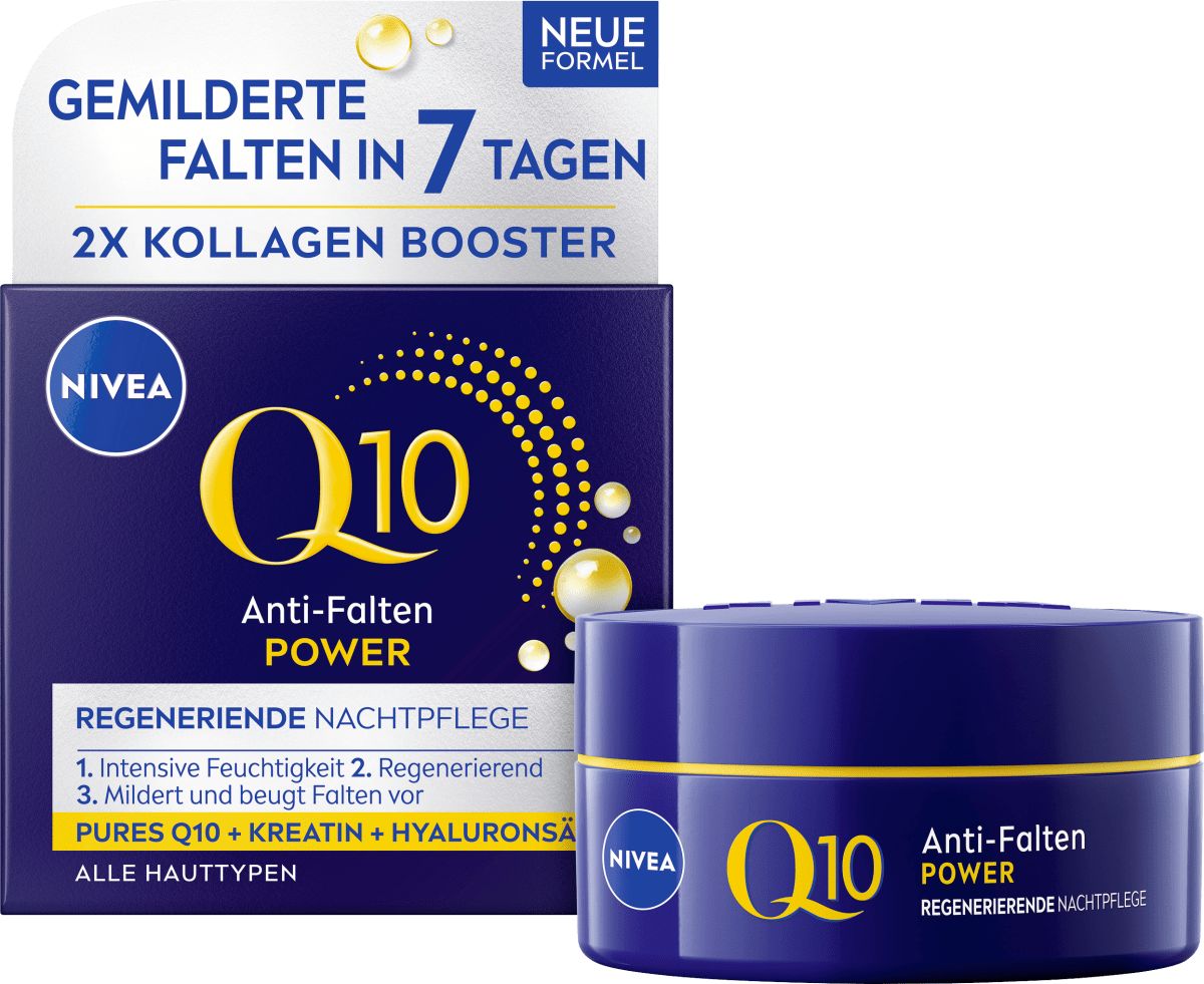 NIVEA Anti Falten Nachtcreme Q10 Power, 50 ml dauerhaft günstig online ...