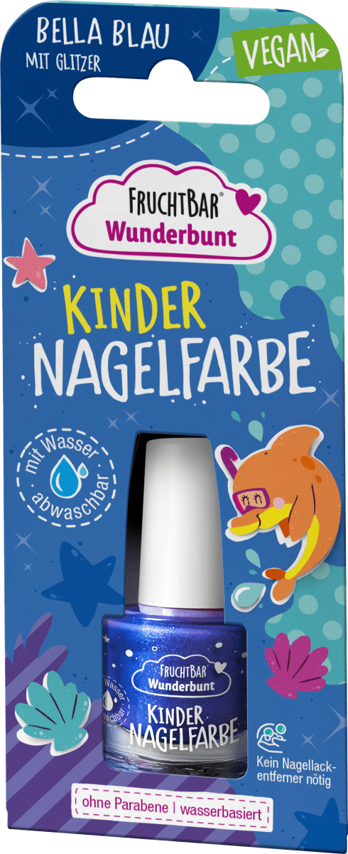 FruchtBar Nagelfarbe Wunderbunt blau für Kinder, 5 ml dauerhaft günstig ...