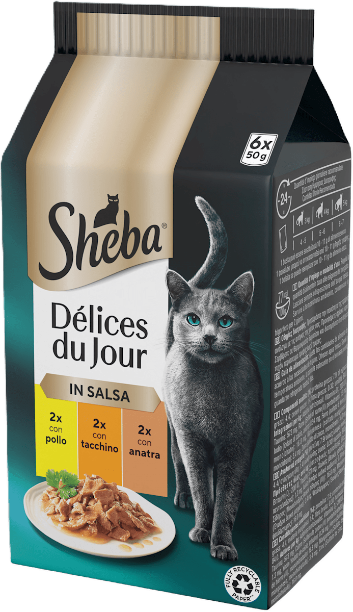 Sheba Délices du Jour cibo umido per gatti gusto carne, 300 g | dm Italia