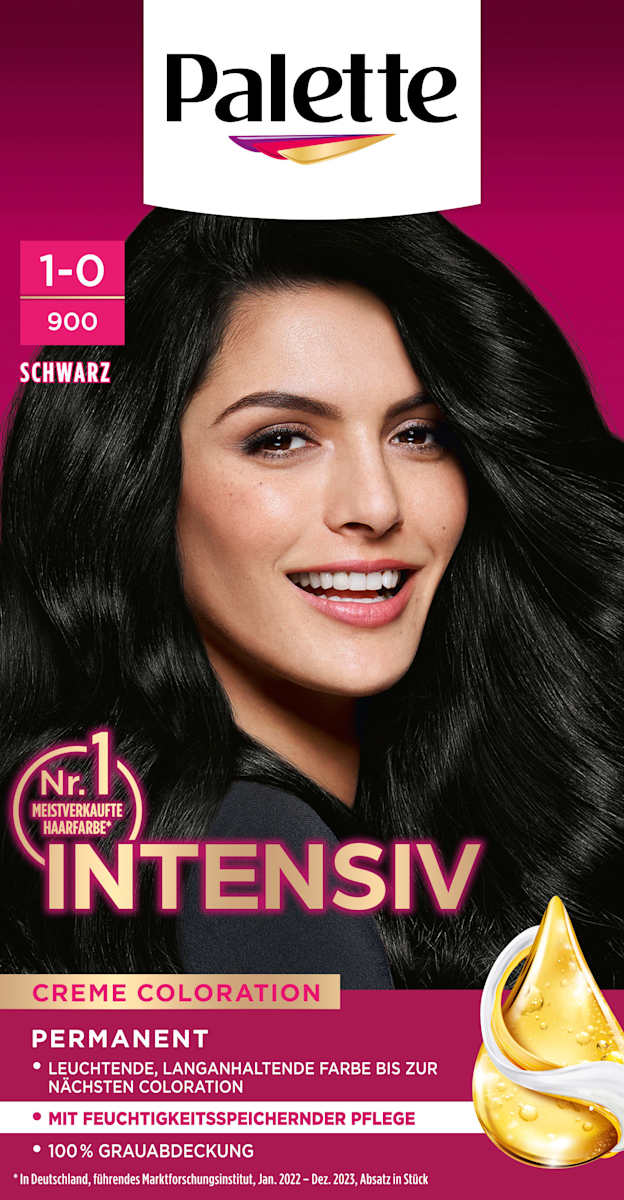 Palette Intensive Color Creme Haarfarbe 1-0/900 Schwarz, 1 St dauerhaft ...