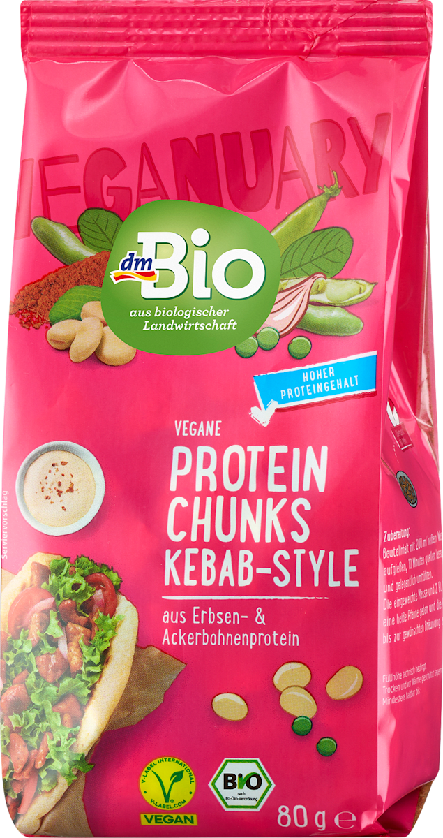 dmBio Vegane Protein Chunks mit Würzmischung Kebab-Style, 80 g dauerhaft günstig online kaufen ...