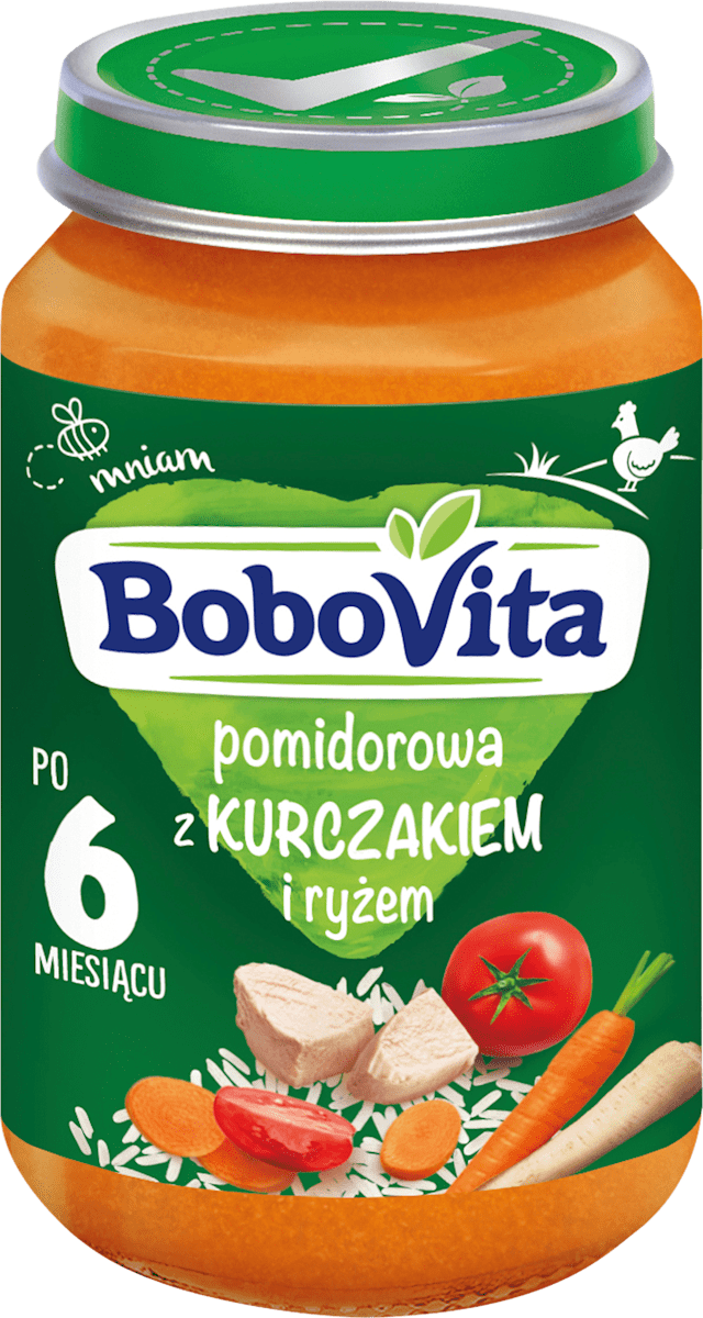 Bobovita Zupa pomidorowa z kurczakiem i ryżem po 6 miesiącu, 190 g ...
