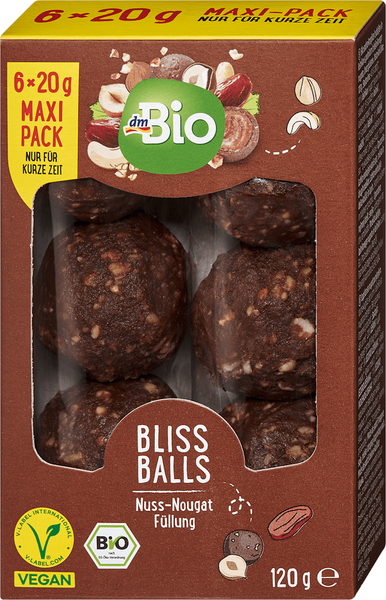 dmBio Bliss Balls Nuss-Nougatfüllung, 120 g dauerhaft günstig online kaufen | dm.de
